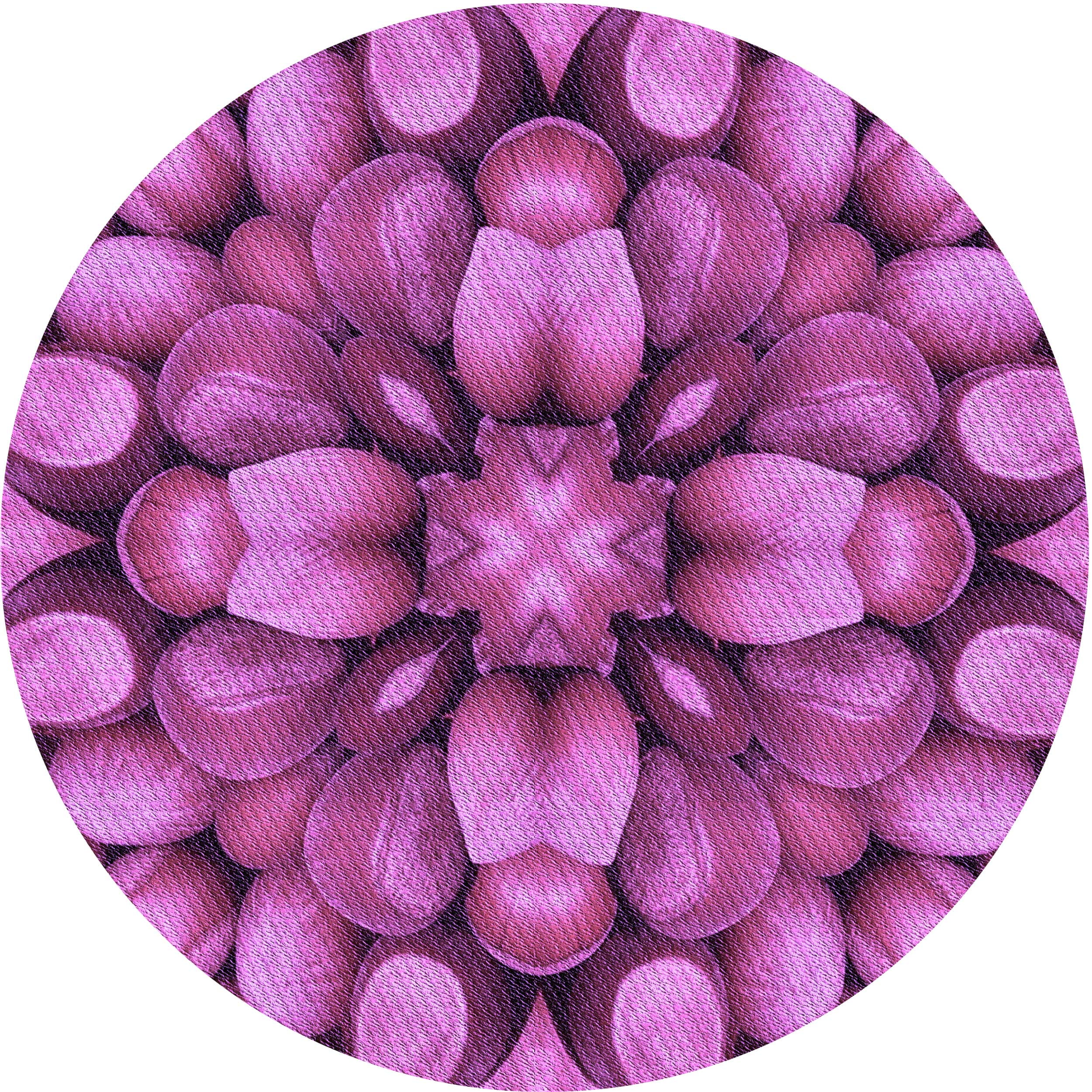 Ahgly Company Indoor Round Patterned Medium Violet Red Pink Area Rugs ...