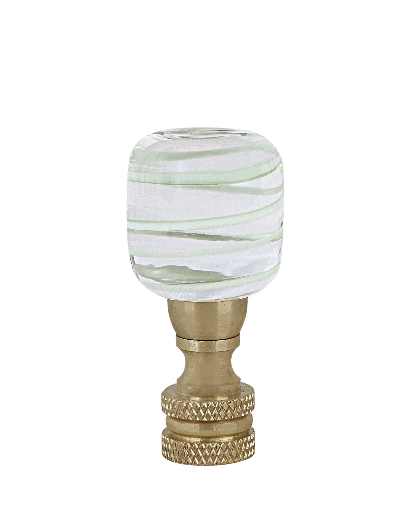 Aspen Creative 24024-11, Clear with Light Green Line Glass Lamp Finial ...