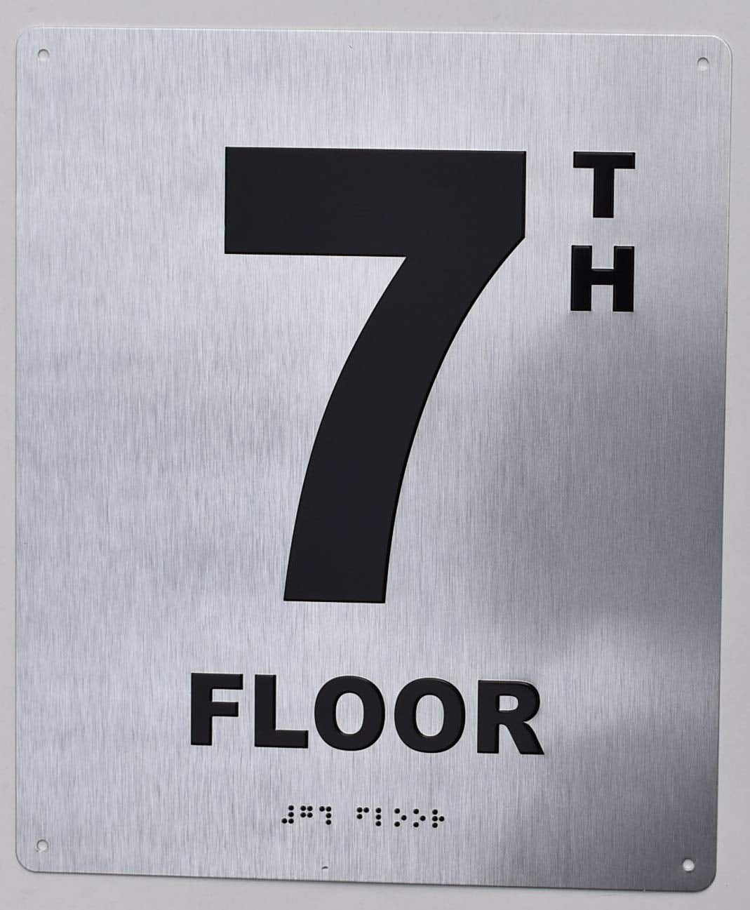 7TH Floor Sign- Floor Number Sign- Tactile Touch Braille Sign (Aluminum ...