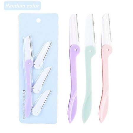 Folding Eyebrow Shaver with 3 X Spare Knives Fine Hair Shaving Beauty ...