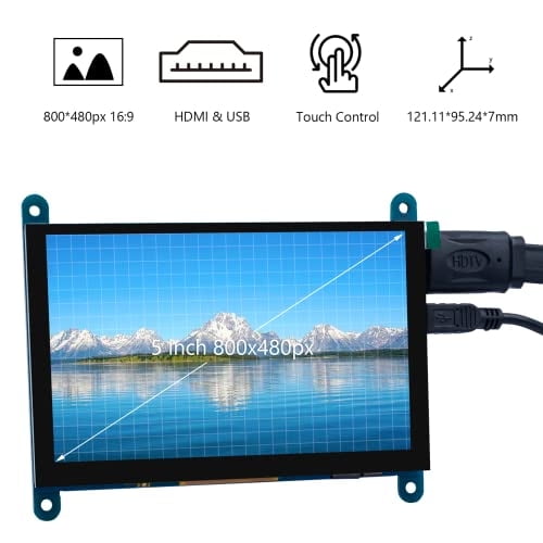 Hosyond Panel de Pantalla táctil IPS LCD de 5 pulgadas 800 × 480 HDMI ...