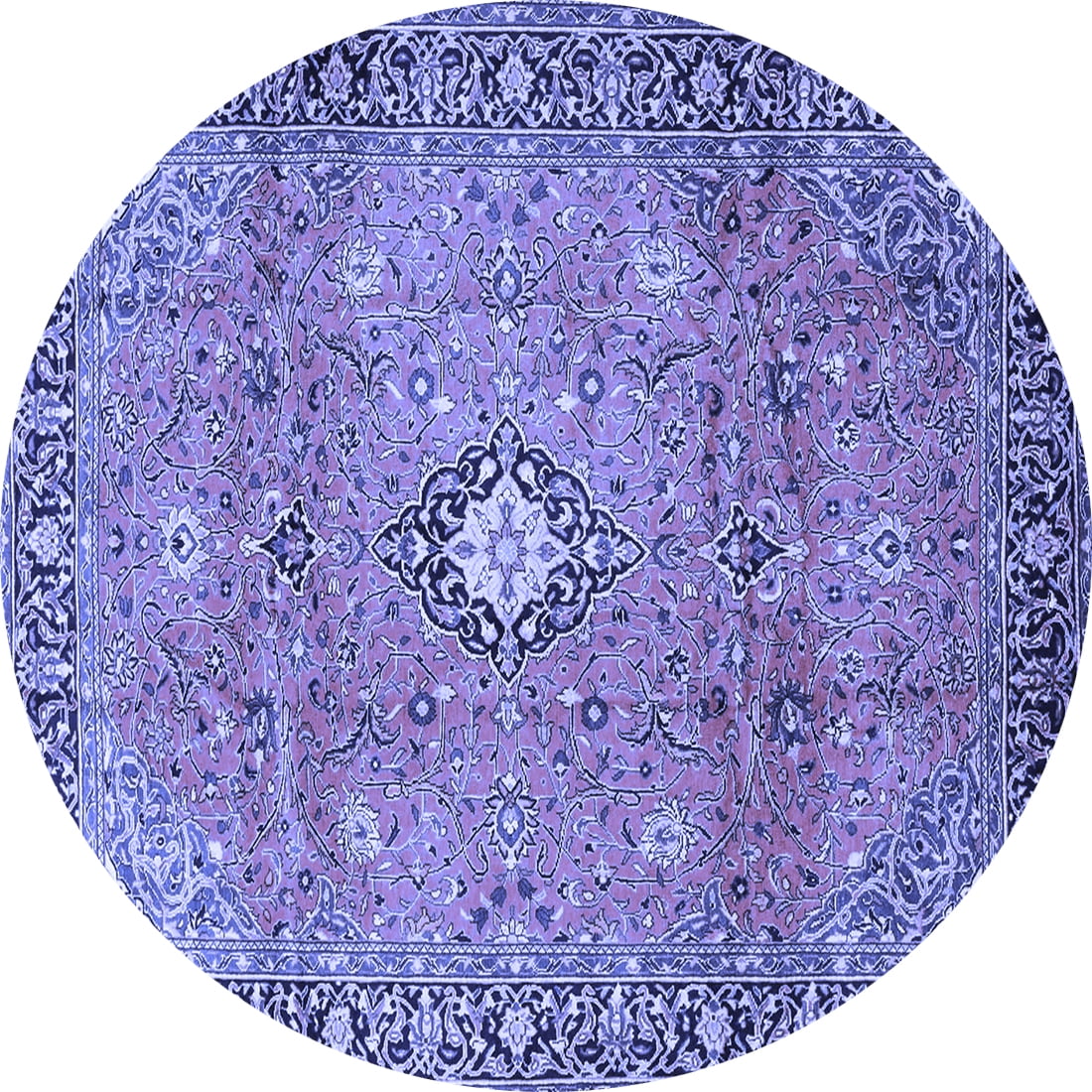 Ahgly Company Indoor Round Persian Blue Traditional Area Rugs, 8' Round ...