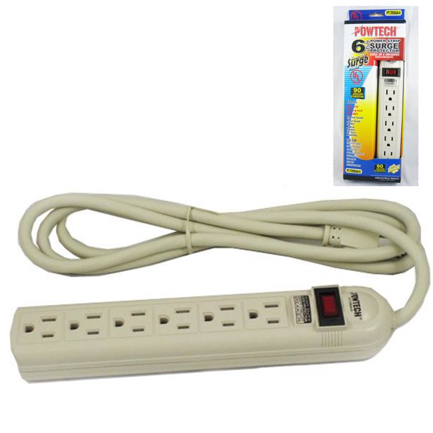 6 Outlet Power Strip With Surge Protection 6 ft Cord 6outlet 90 Joules ...