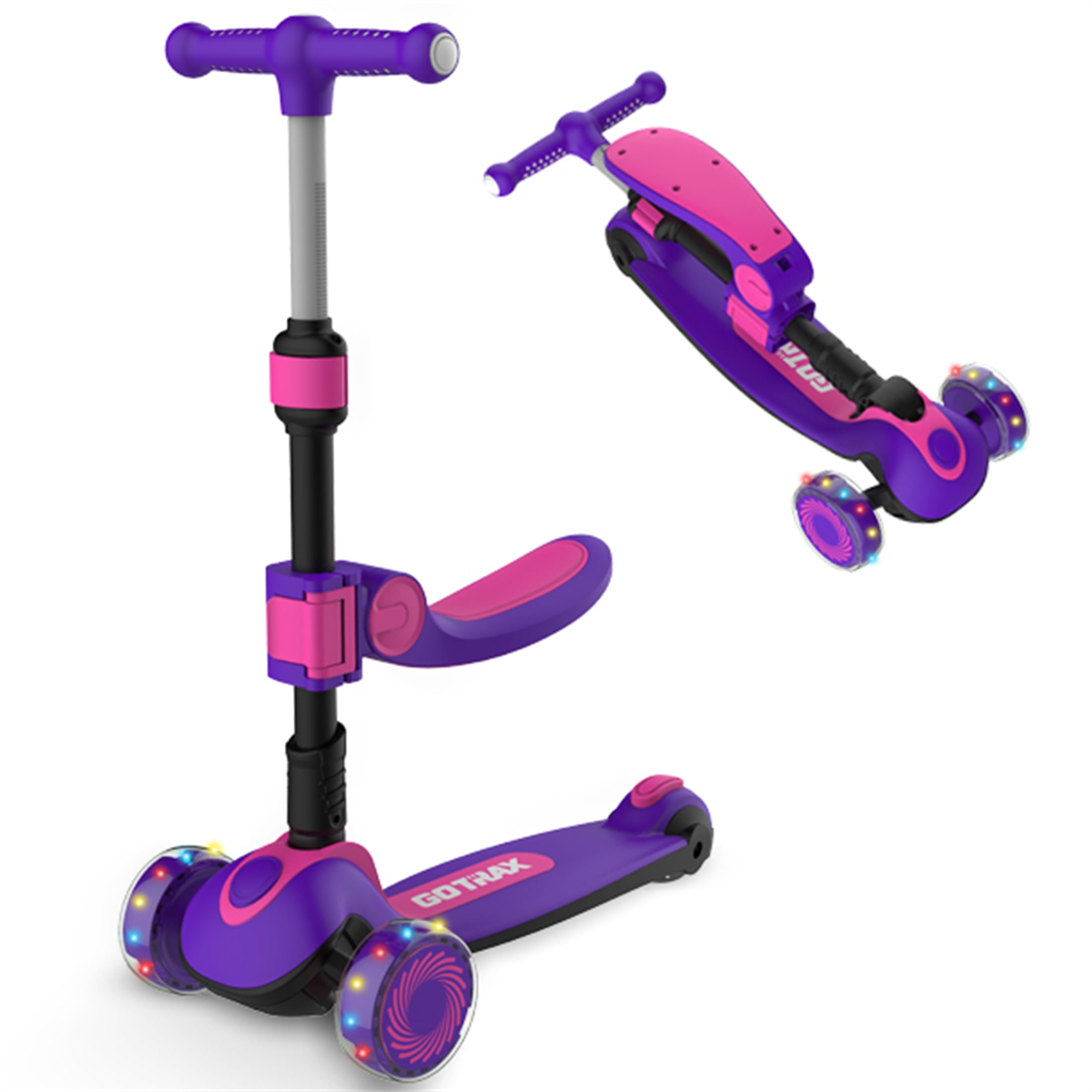 GOTRAX KS2 2-in-1 Foldable Kick Scooter with Removable Seat Great for ...