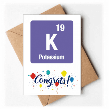 K Potassium Checal Element chem Wedding Cards Congratulations Greeting ...