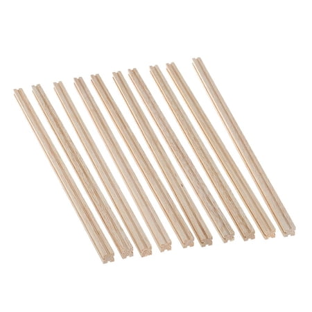 10 Pieces Balsa Wood Unfinished Square Sticks Dowels Rod with Groove ...
