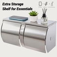 Double Roll Toilet Paper Holder Wall Mount - Stainless Steel Side by ...