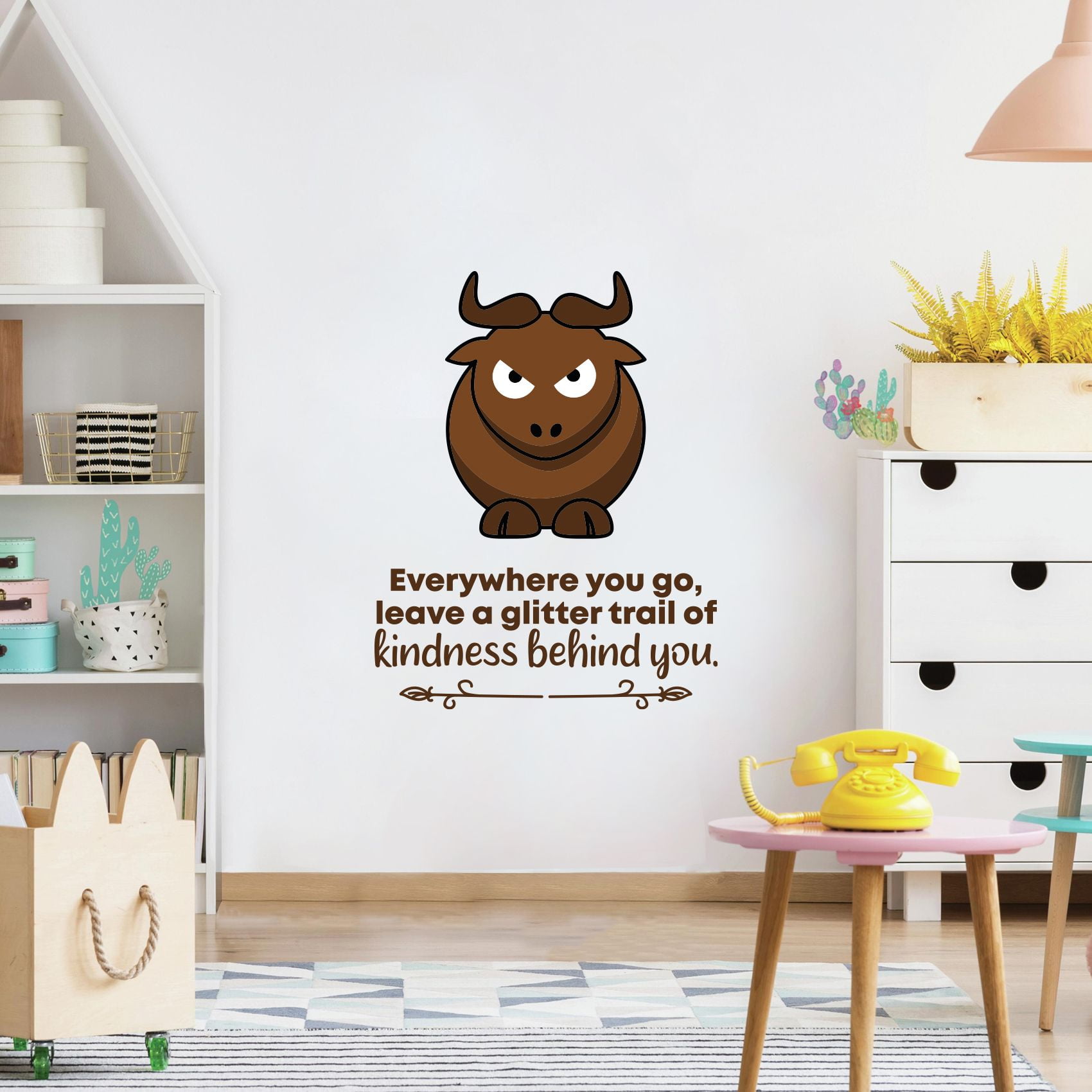 Kindness Bull Animal Life Quote Cartoon Quotes Decors Wall Sticker Art ...