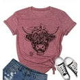 Cow Shirt for Women Funny Animal Graphic Cattle Cowgirl Shirt Casual ...
