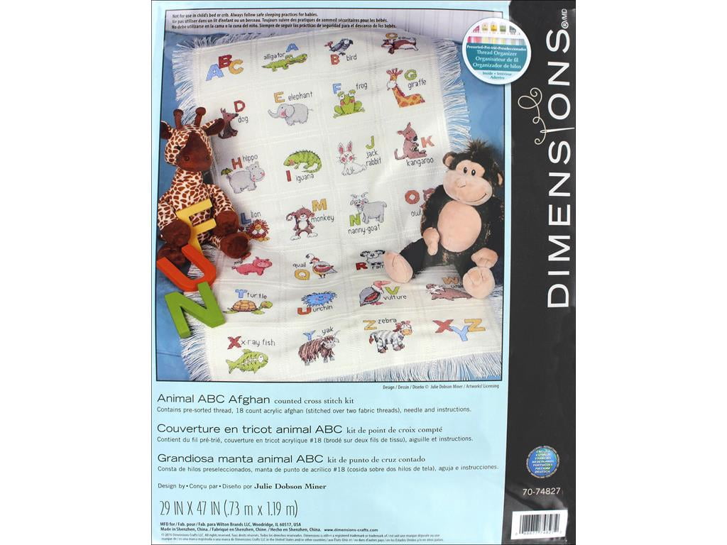 Dimensions Cross Stitch Kit Animal ABC Afghan - Walmart.com