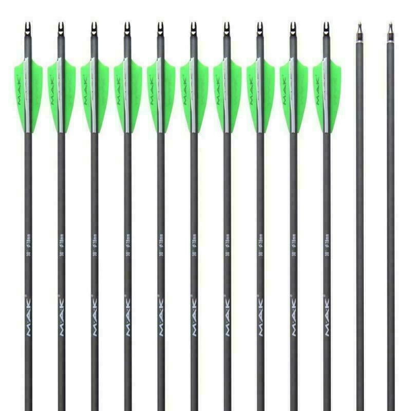 12Pcs 30'' Mixed Carbon Arrows Practice arrows Removable Tips For ...