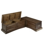 Linon Trefny Backless Corner Dining Breakfast Nook with Storage, Table ...