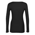 Inglocry Women's Long Sleeve Square Neck Shirts Casual Slim Fit Ribbed ...