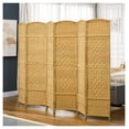 Room Divider 6 Panel 6' Tall, Freestanding Wood Screen - Privacy ...