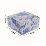 Balsa Circle 25 pcs Blue 4x4 in Floral Printed Square Gift Boxes Party ...