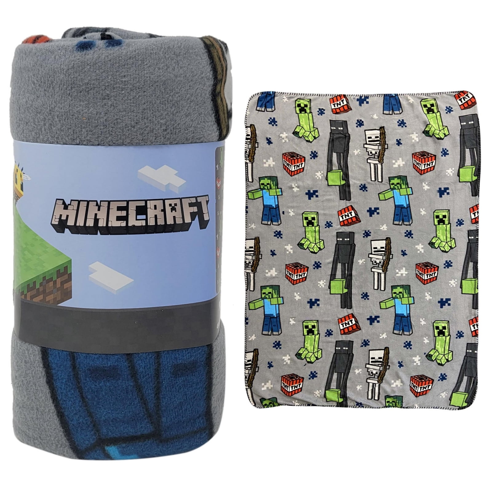 Minecraft Soft Plush 45 x 60 Inch Fleece Throw Blanket for Kids Bedroom ...