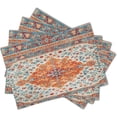 Boho Placemats - Rustic Floral Place Mats Set of 4 Teal Orange Country ...