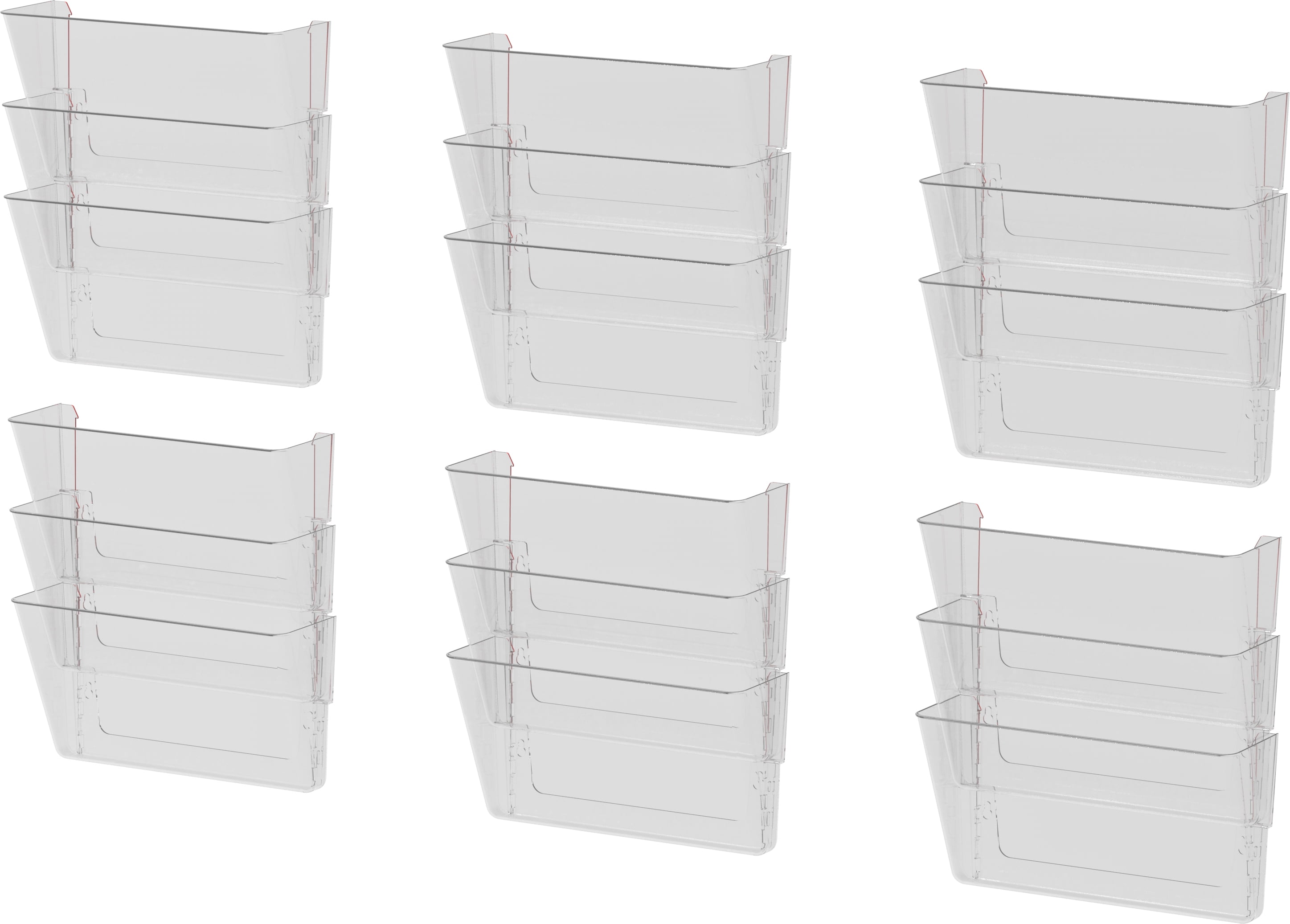 Storex Letter-Size Unbreakable Plastic Wall Pocket, Clear, Set of 3, 6 ...