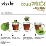 Primula 16 oz. Temperature Safe Glass Double Wall Mug with Tea Bag ...