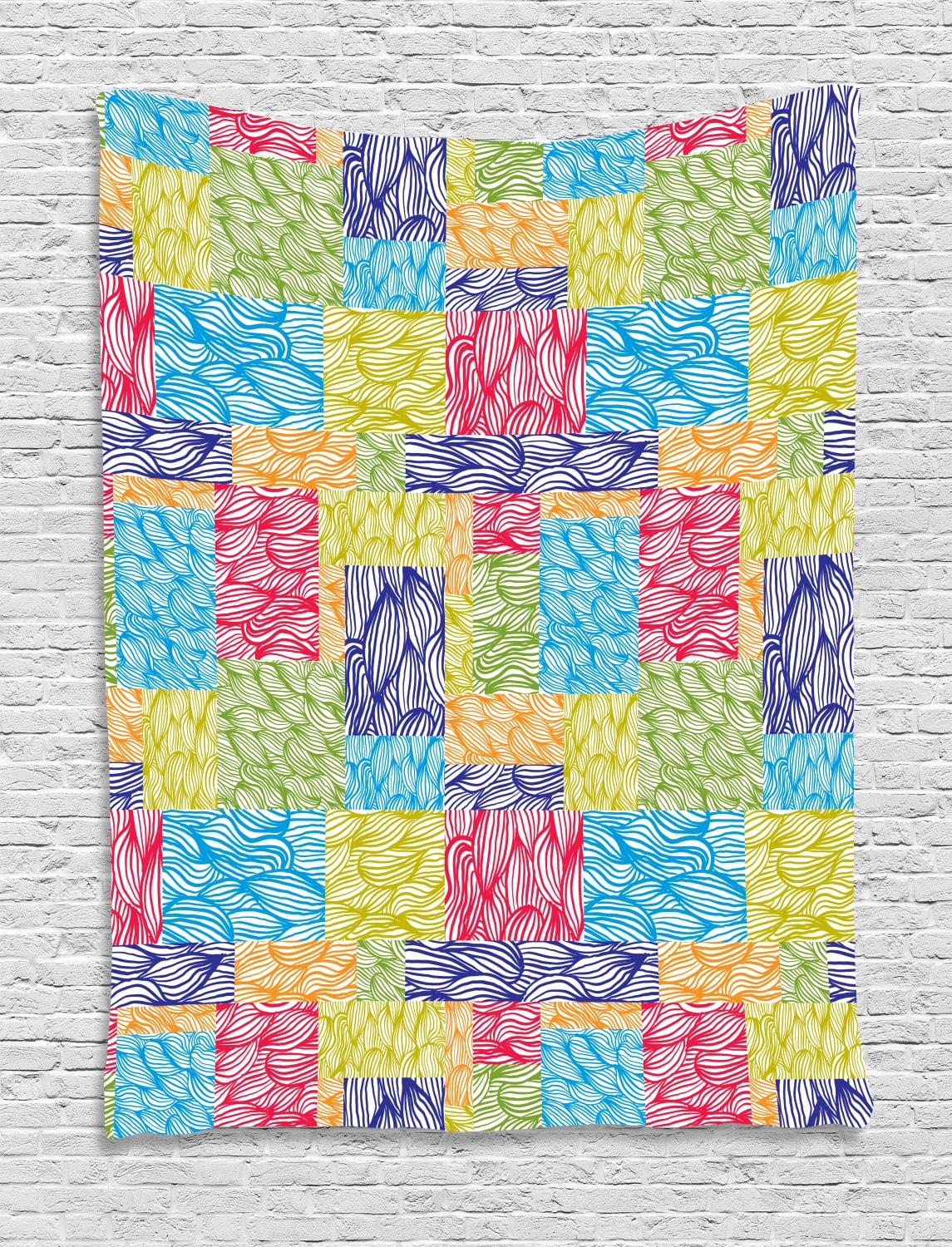 Colorful Tapestry, Hand Drawn Growth Nature Flourish Doodle Abstract ...