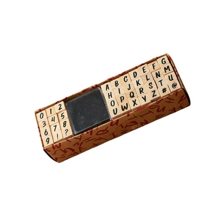 40x Vintage Style Wooden Alphabet Number Rubber Stamps Teaching ...