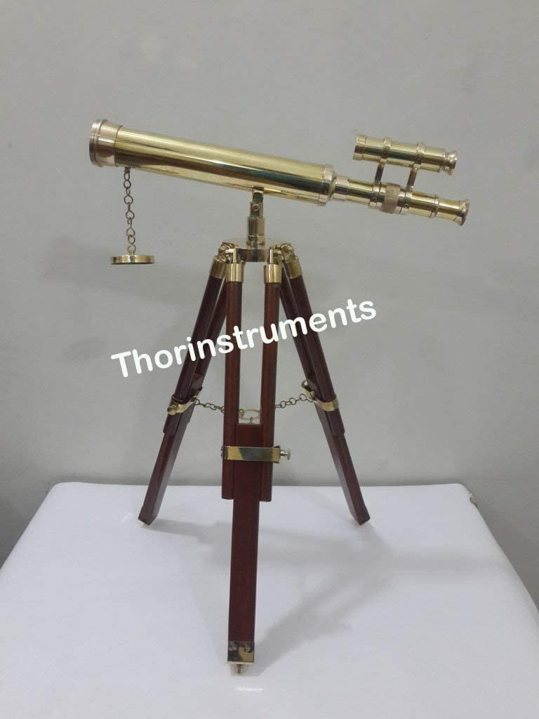 BRASS TELESCOPE WITH TRIPOD STAND DECORATIVE TELESCOPE - Walmart.com