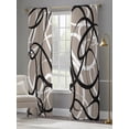 Abstract Stripe Black White on Gray Sheer Curtains 2 Panels Set ...
