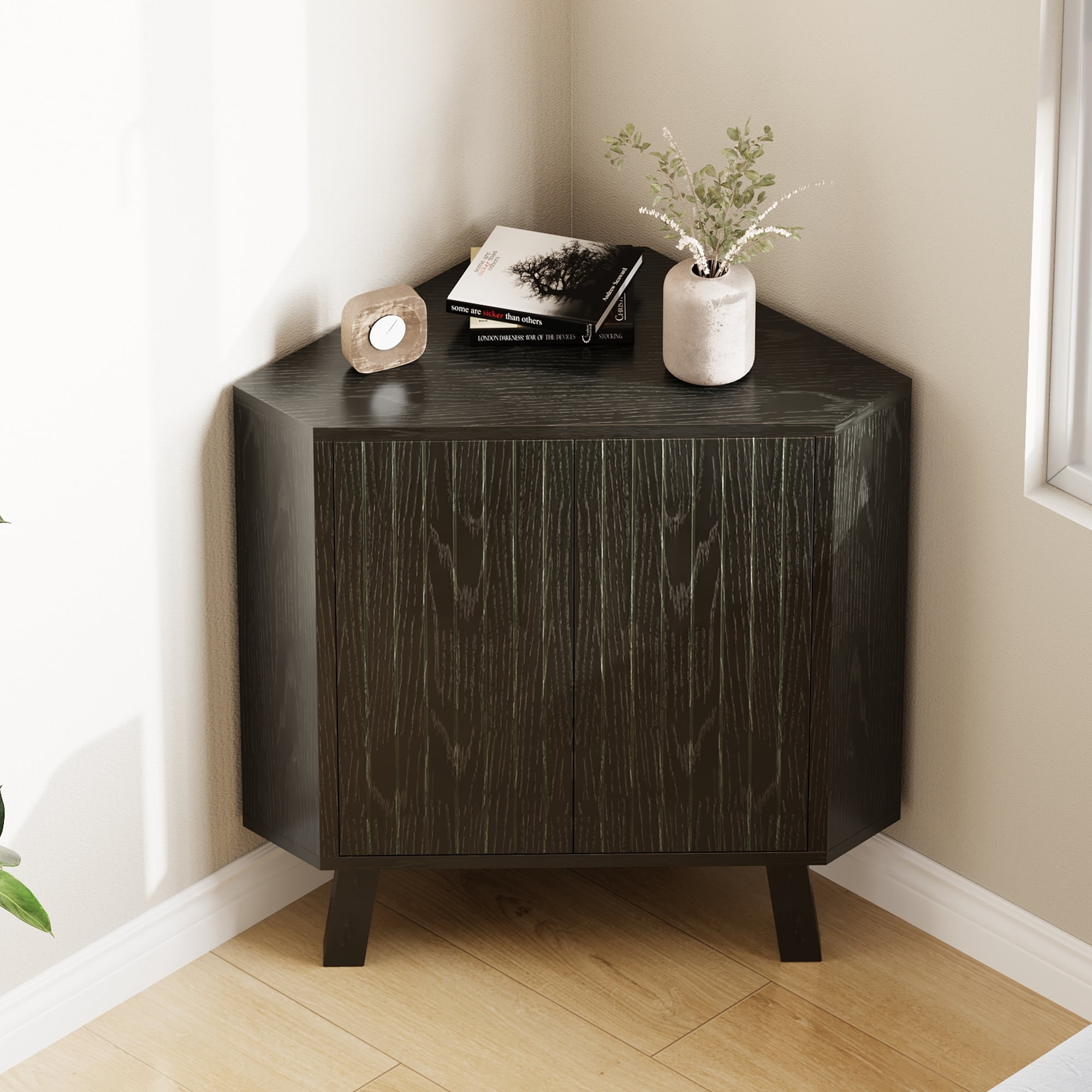 Click here for Garvee 3-Tier Corner Cabinet  Industrial Fluted Co... prices