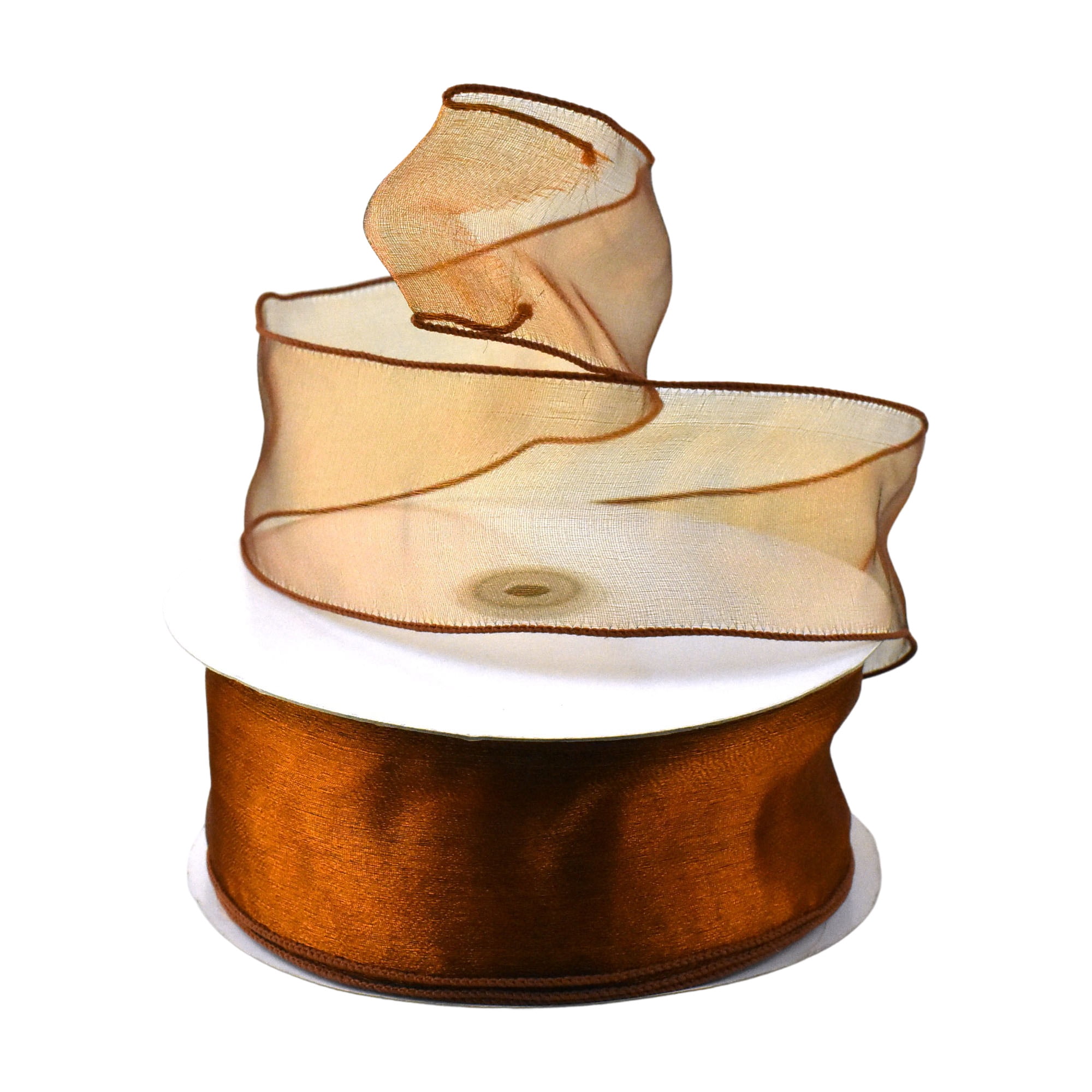 Sheer Organza Wired Ribbon, 2-1/2-inch, 50-yard, Copper - Walmart.com