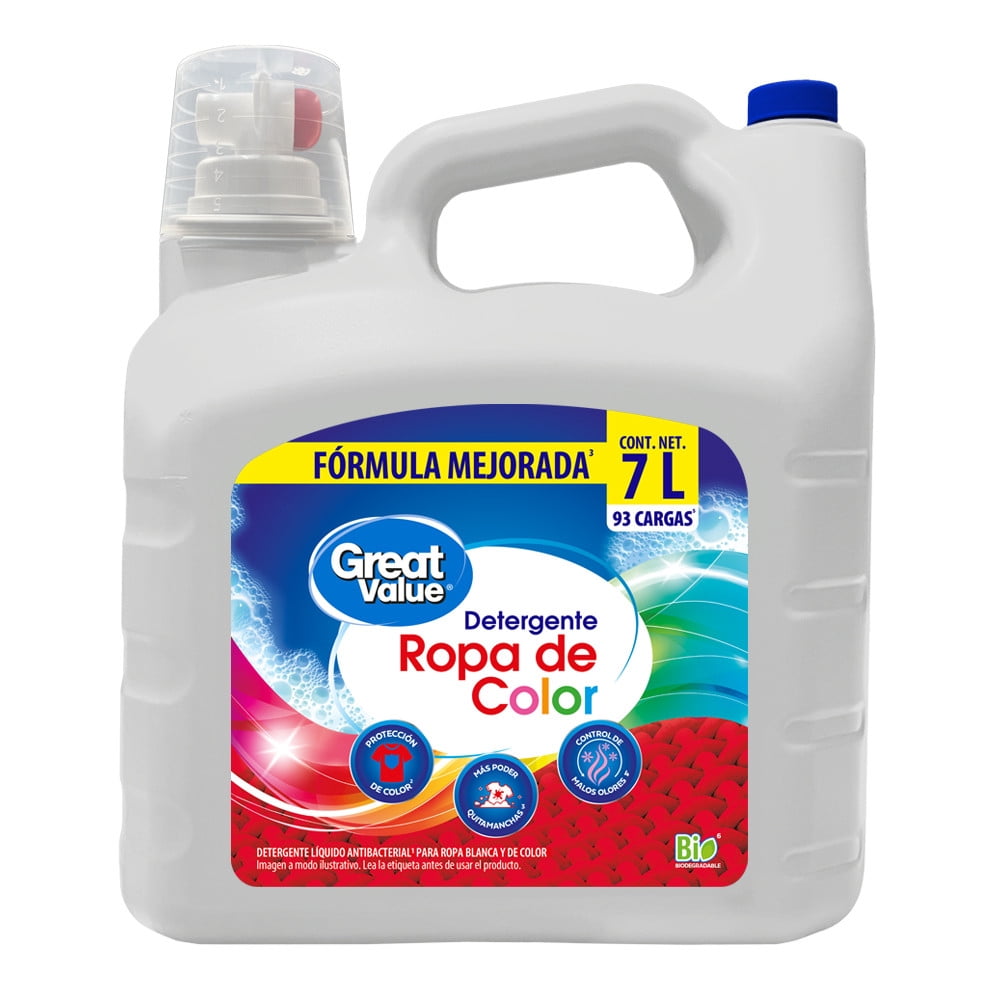 Detergente liquído Great Value para ropa de Color 7L | Walmart en línea