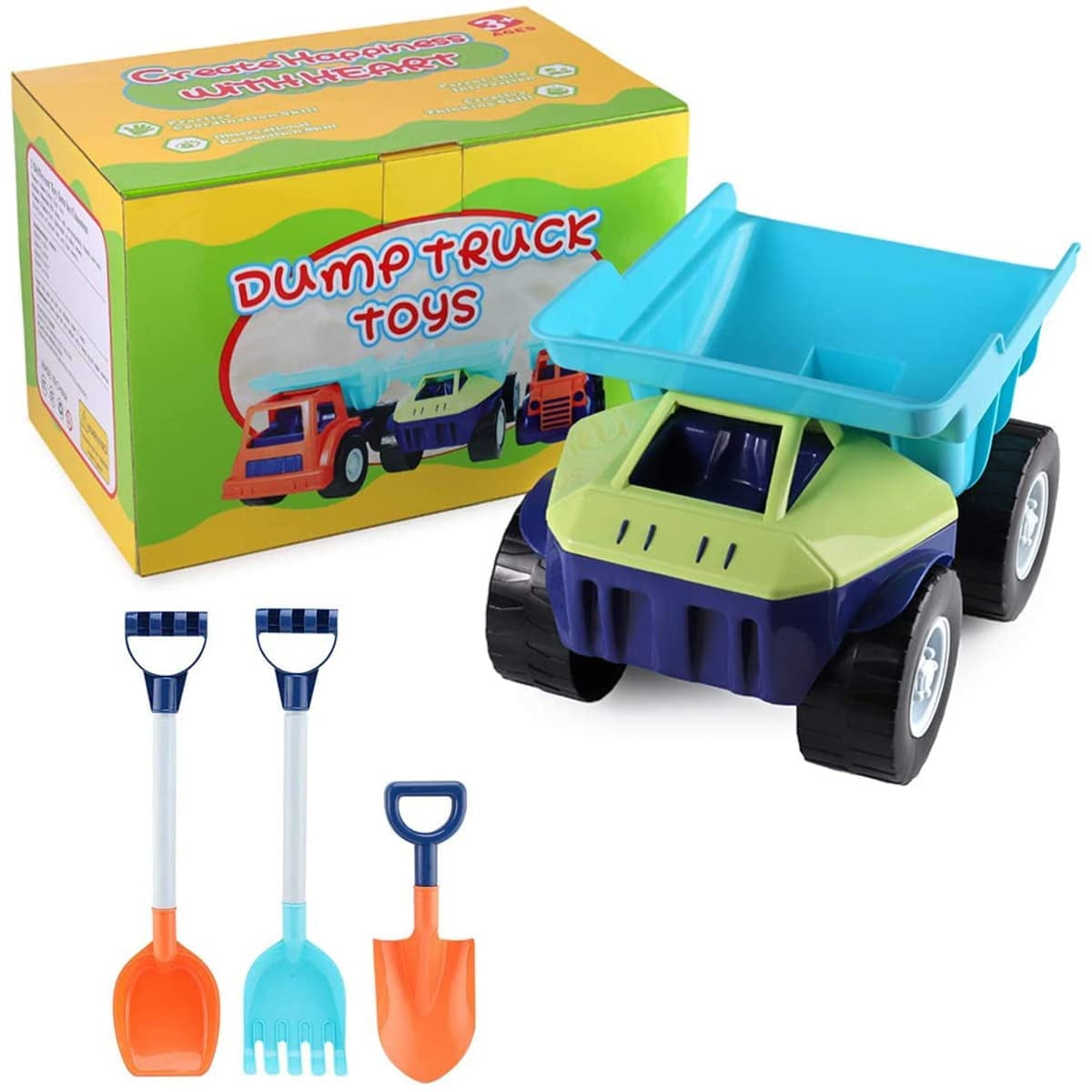 SHANNA Sand Truck, 13inch Kids Dump Truck Toy Large Play Car with ...