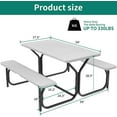 Dextrus Heavy-Duty Picnic Table Set, Weatherproof Resin, Sturdy Steel ...