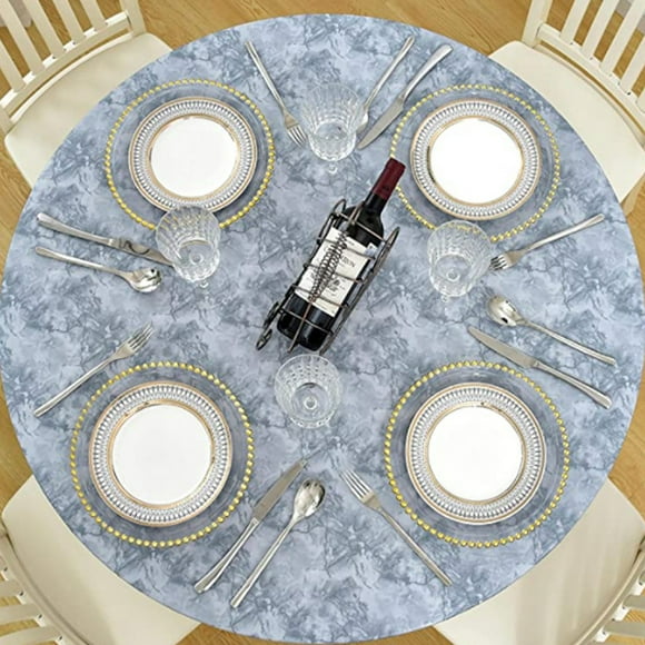 Round Vinyl Flannel Backed Tablecloth