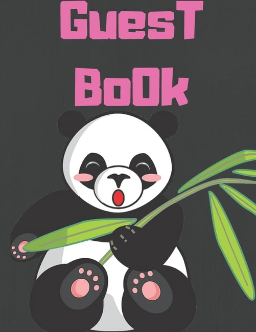 Guest Book panda : color panda Cover, Rustic Guest book For Wedding ...