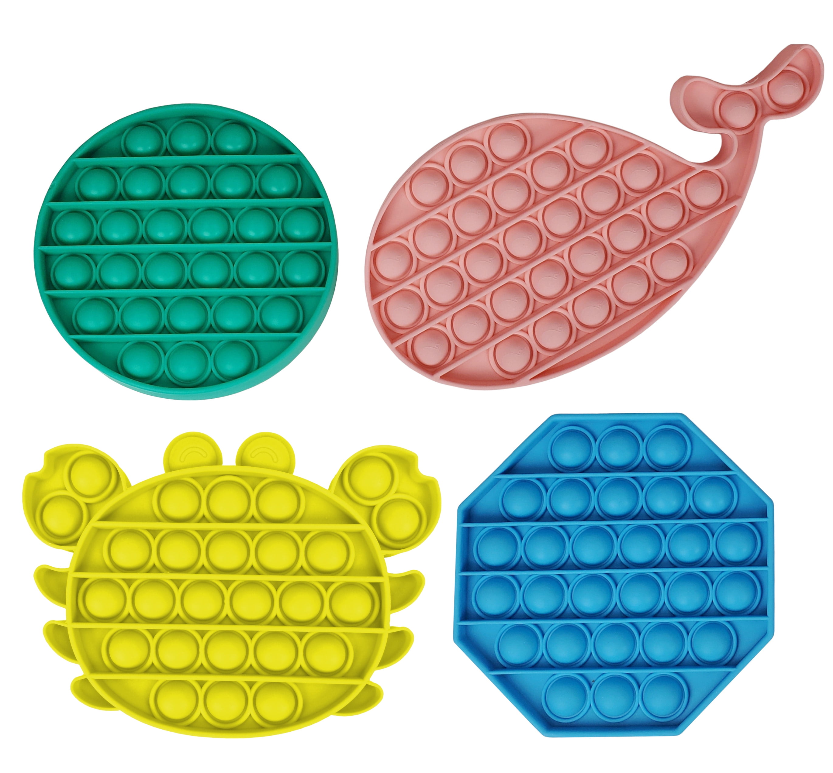 4 Pcs Push Pop Bubble Fidget Toy, Bubble Popping Sensory Fidget Toy ...