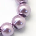 Baking Painted Pearlized Glass Pearl Round Bead Strands Plum 6~7mm Hole ...