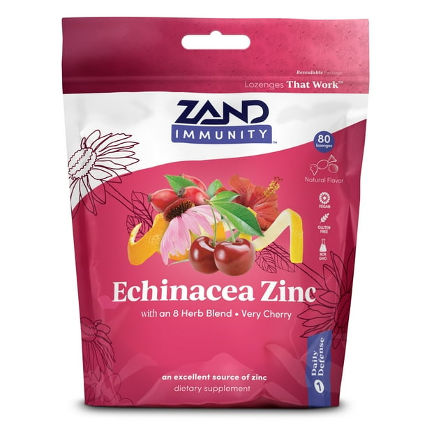 Zand Immunity Cherry Echinacea Zinc HerbaLozenge Throat Drops | No Corn ...