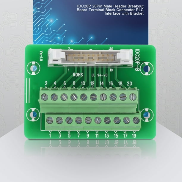 PLC Terminal Block Connector,IDC20P 20Pin Male Header PLC Breakout ...