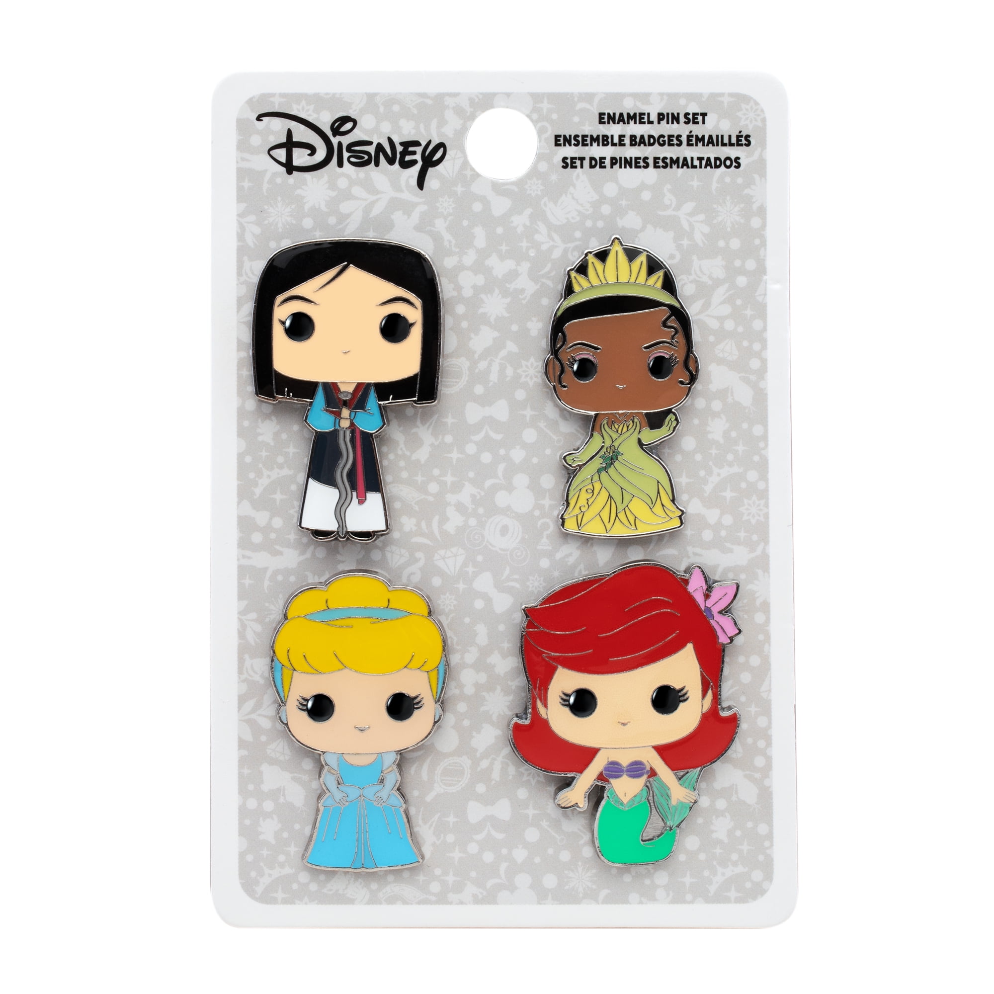 Funko POP! Enamel Pin Set (4pc): Disney - Mulan, Tiana, Cinderella ...