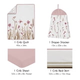 Sweet Jojo Designs Watercolor Floral Garden Pink Girl Crib Bedding Set ...