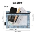 2 Pieces Pencil Bag Binder Pouches 3-Ring Page Turning Folder Pencil ...