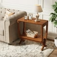 Finmind 2-Tier Solid End Table Set of 2, Couch Side Table with Arched ...