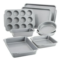 Farberware 10-Piece Nonstick Bakeware Set with Cooling Rack, Grey ...