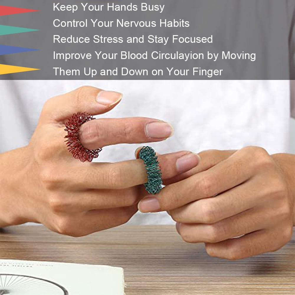 Buy WEPSEN Spiky Sensory Rings, 10 Pack, Stress Relief Fidget Sensory ...