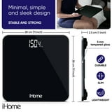 iHome Digital Battery Powered Bathroom Scale 397 lbs with Fit+ Personal ...