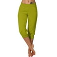 Aboser Women’s Summer Casual Capri Pants with Pockets High Stretch Yoga ...