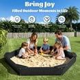 FOOWIN Large HDPE Sandbox with Cover & Liner, 78"x68"x8" Solid Sand Box ...