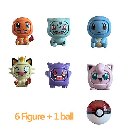 Genuine Anime Pokemon Pikachu Bulbasaur Pokeball Set Eevee Gengar ...