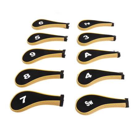 Iron Head Cover Set, 10 Pcs Protective Printed Numbers Club Headcovers ...