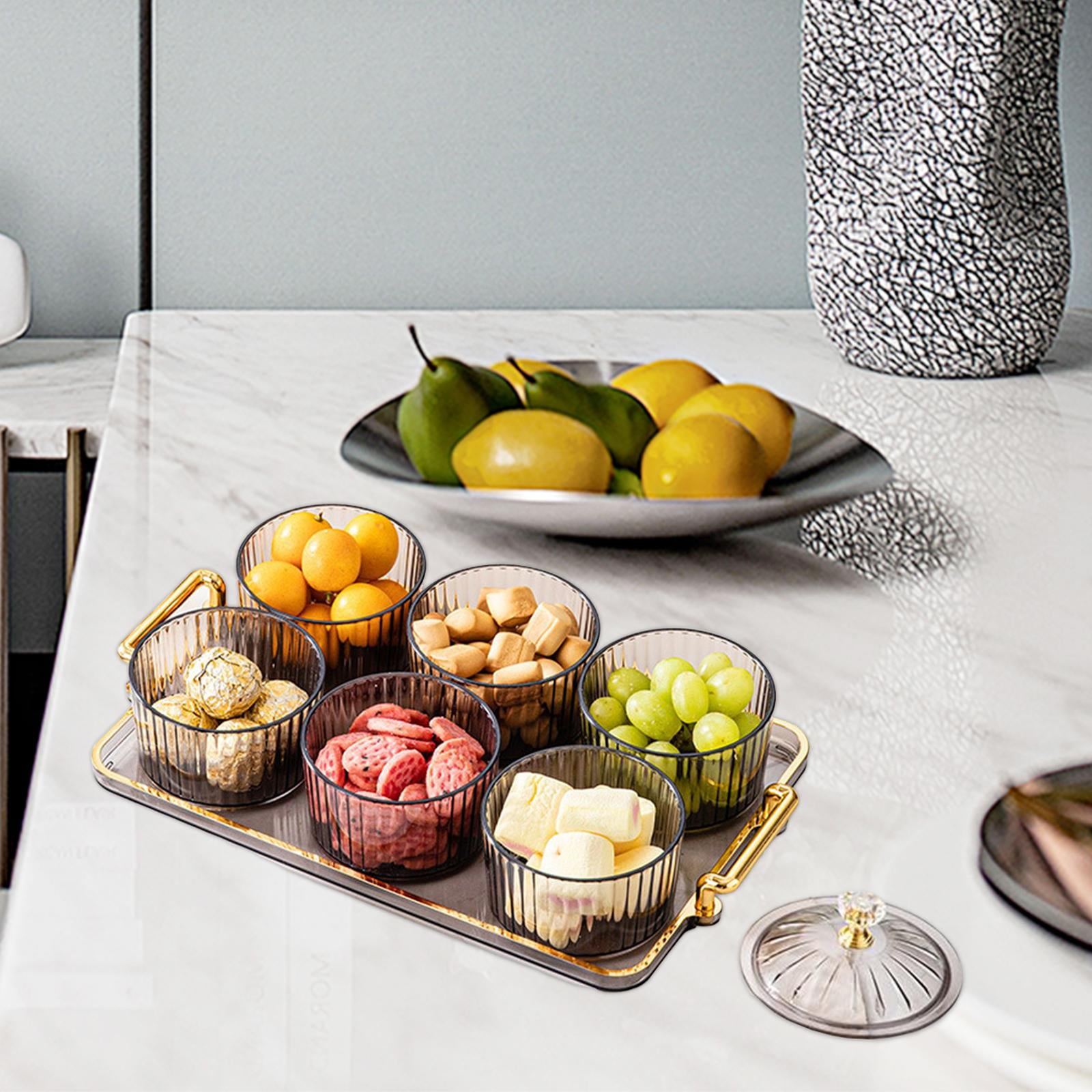 Fruit Snacks Serving Platter Dessert Dividing Plate with Holder Easy to ...
